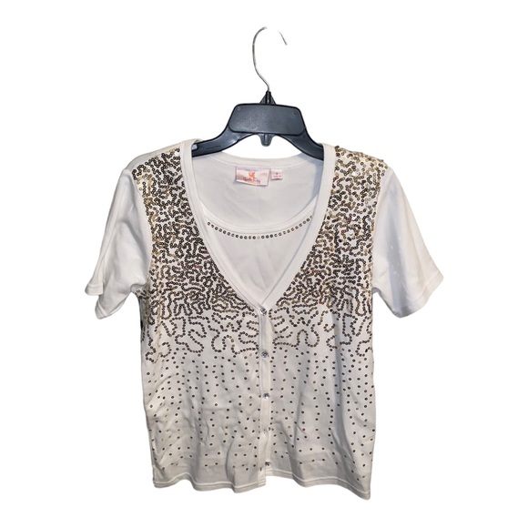 Quacker Factory | Tops | Quacker Factory Sequin Embellished Short ...
